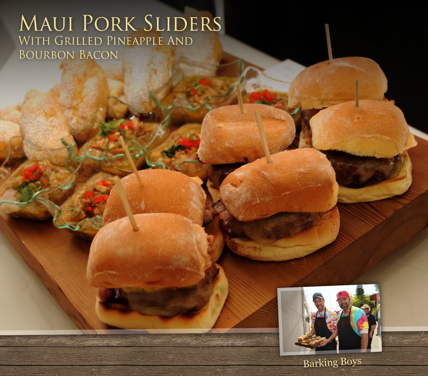 Maui Pork Sliders with Grilled Pineapple & Bourbon Bacon - Johnston's