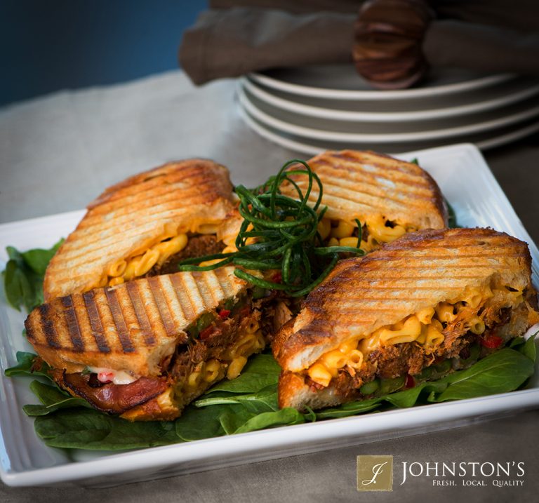 Grilled Mac & Cheese with Pulled Pork Panini - Johnston's