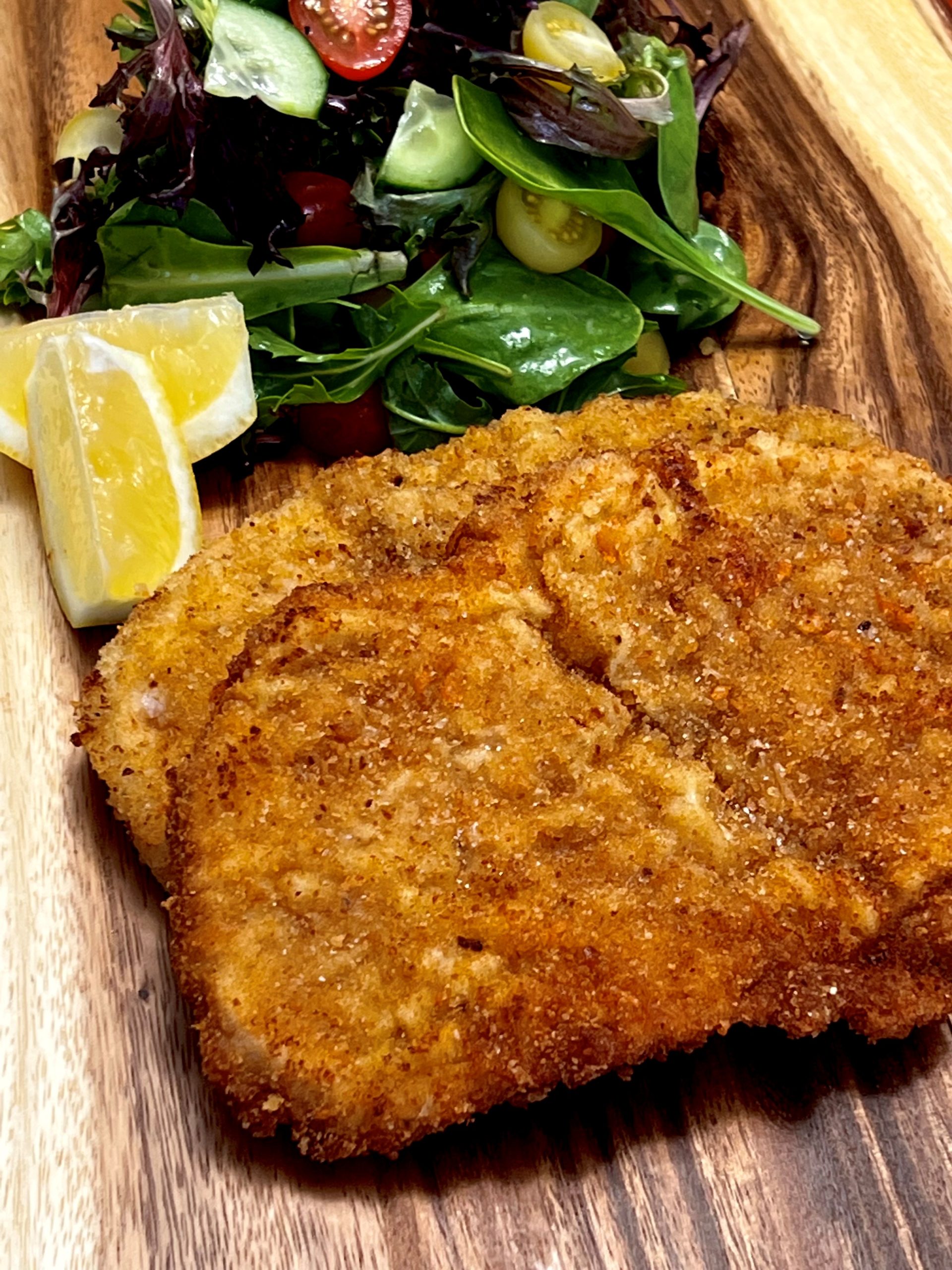 Parmesan Crusted Pork Cutlets with Seasonal Salad - Johnston's